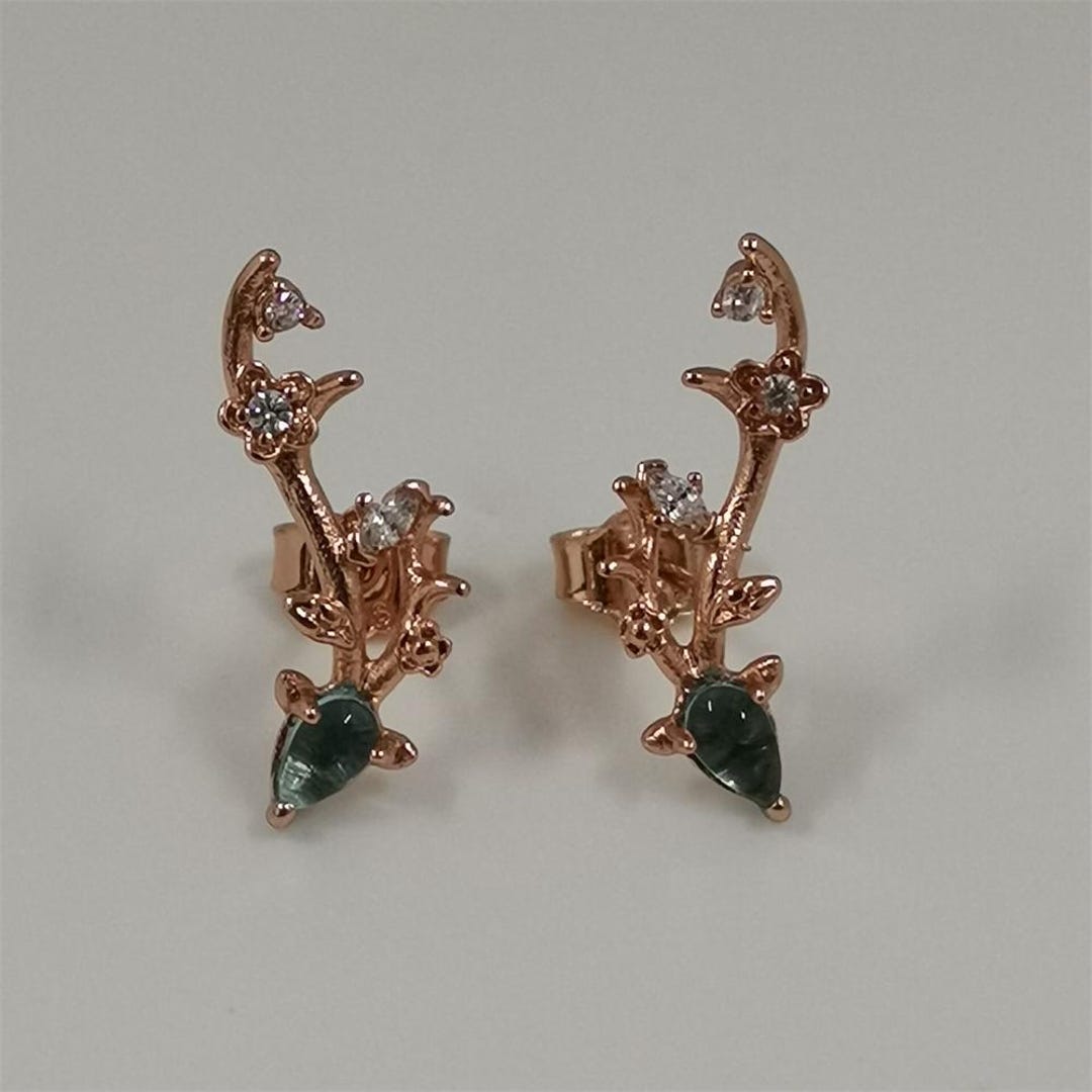 Pandora King of Glory Yao Deer Raw Flower Rose Gold Earrings - Etsy