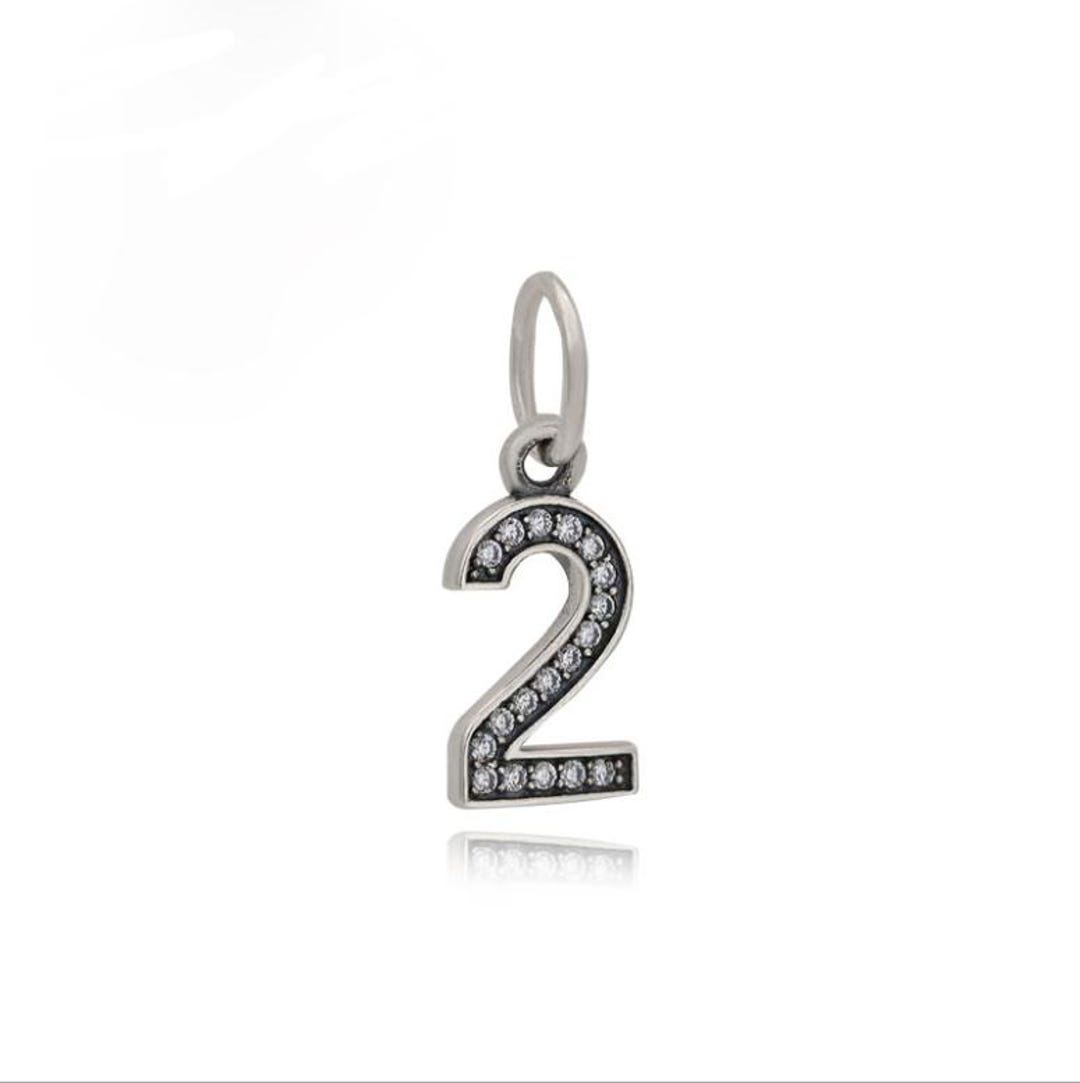 Hanging Number 2 Pandora Sterling Silver With Cz Charm - Etsy