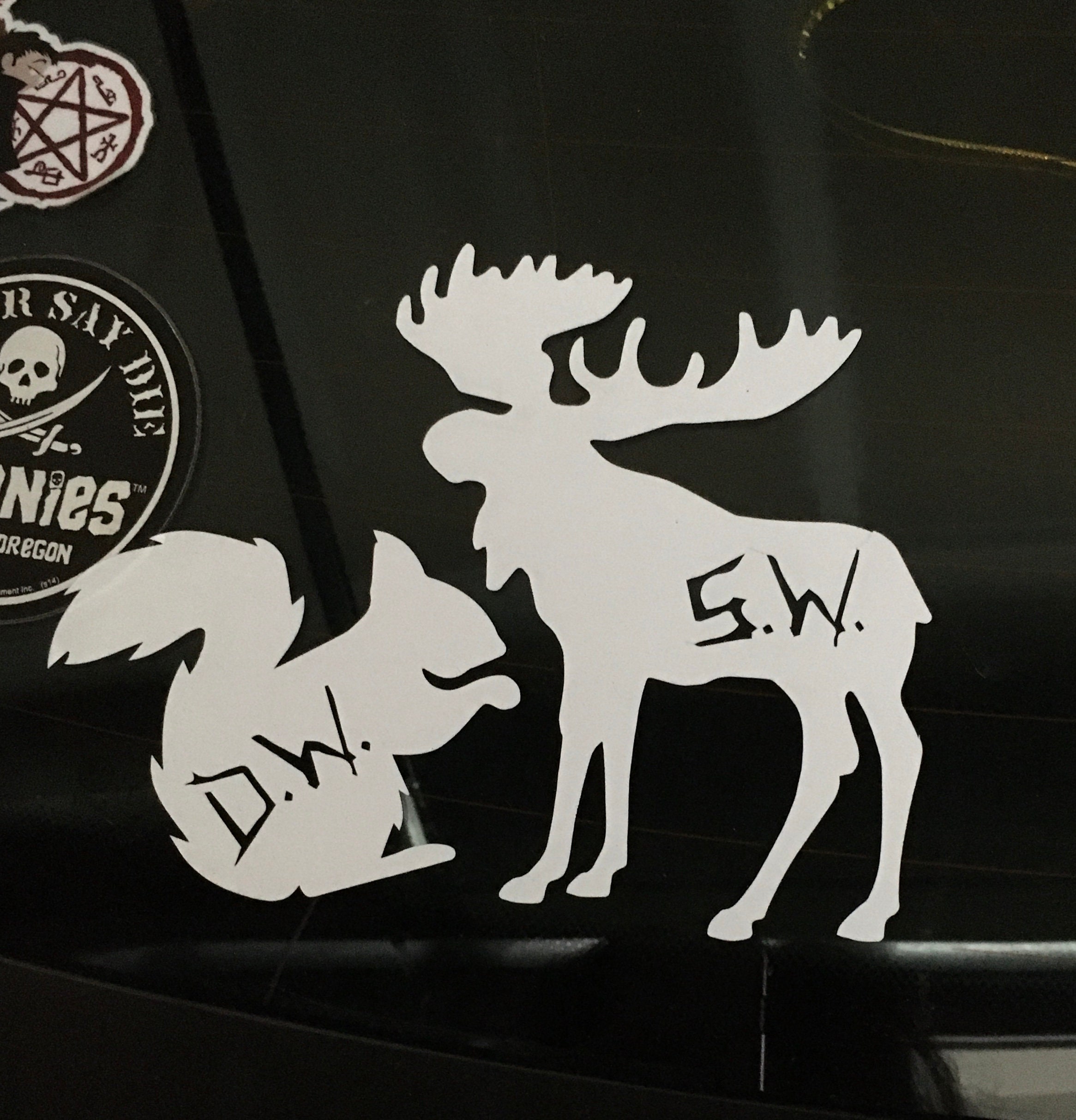 Sam and Dean Moose and Squirrel Vinyl Stickers - Etsy
