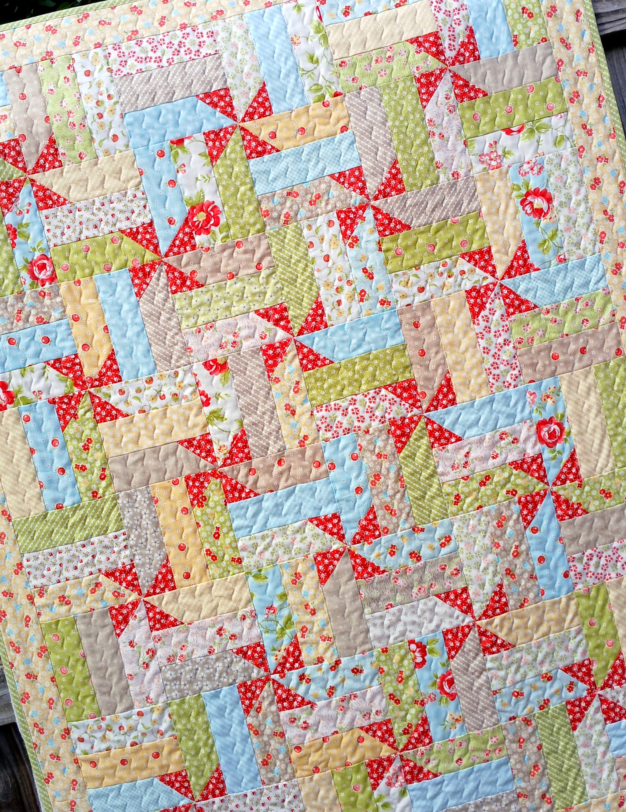 Pinwheel Spring Twist Patchwork Quilt / Blanket - Etsy