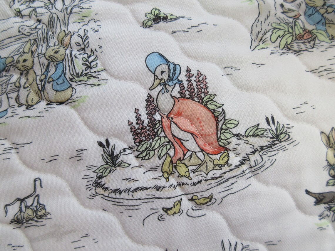 Pastel Baby Quilt; Beatrix Potter/peter Rabbit Backing, 41.5in X 47.5in ...