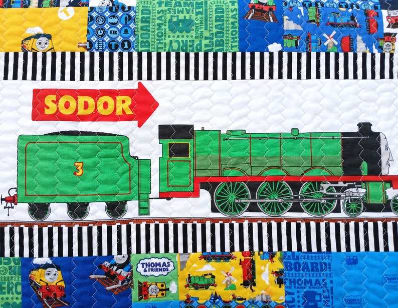 Thomas the Train Fabric, Patchwork Quilt, Thomas and Friends Fabric - Etsy