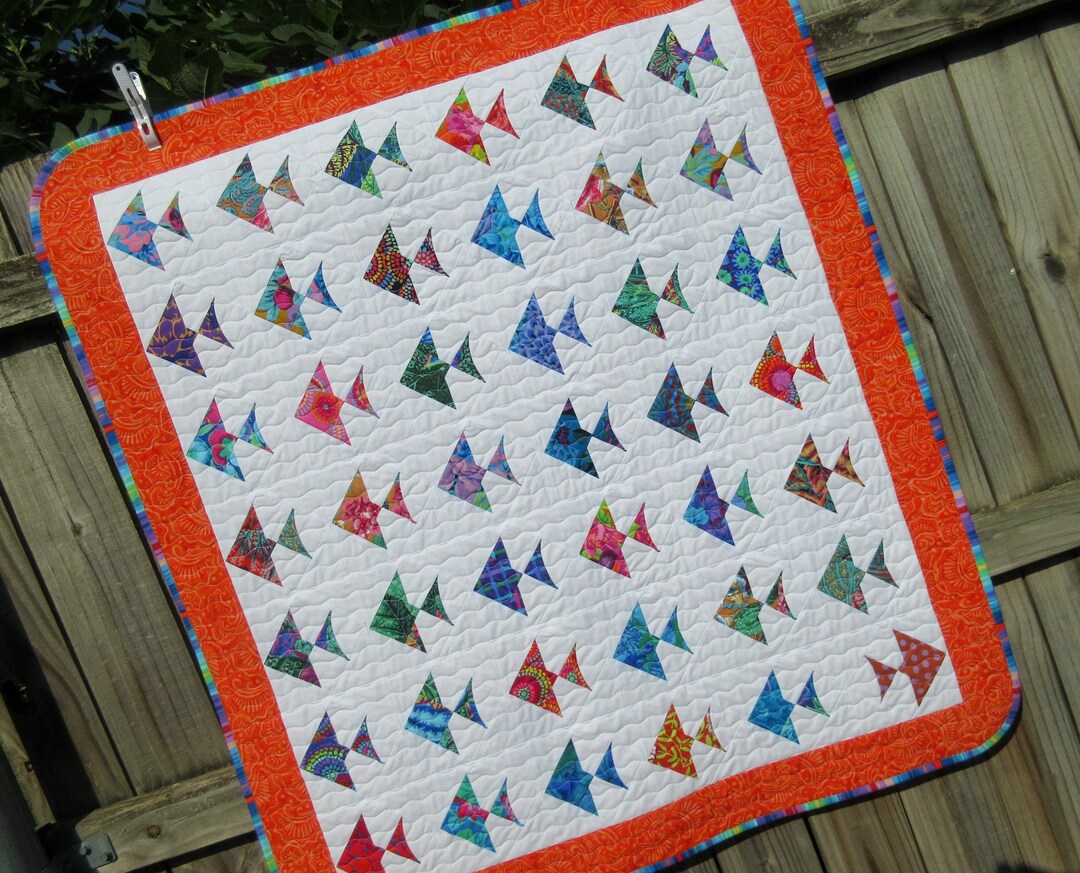 Fish, Aquatic Themed Quilt, Handmade, Gender Neutral, 41in X 47in ...