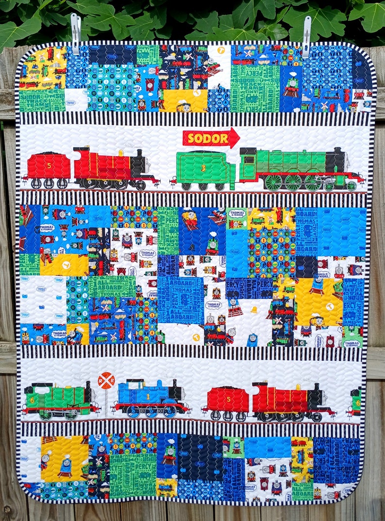 Thomas the Train Fabric, Patchwork Quilt, Thomas and Friends Fabric - Etsy