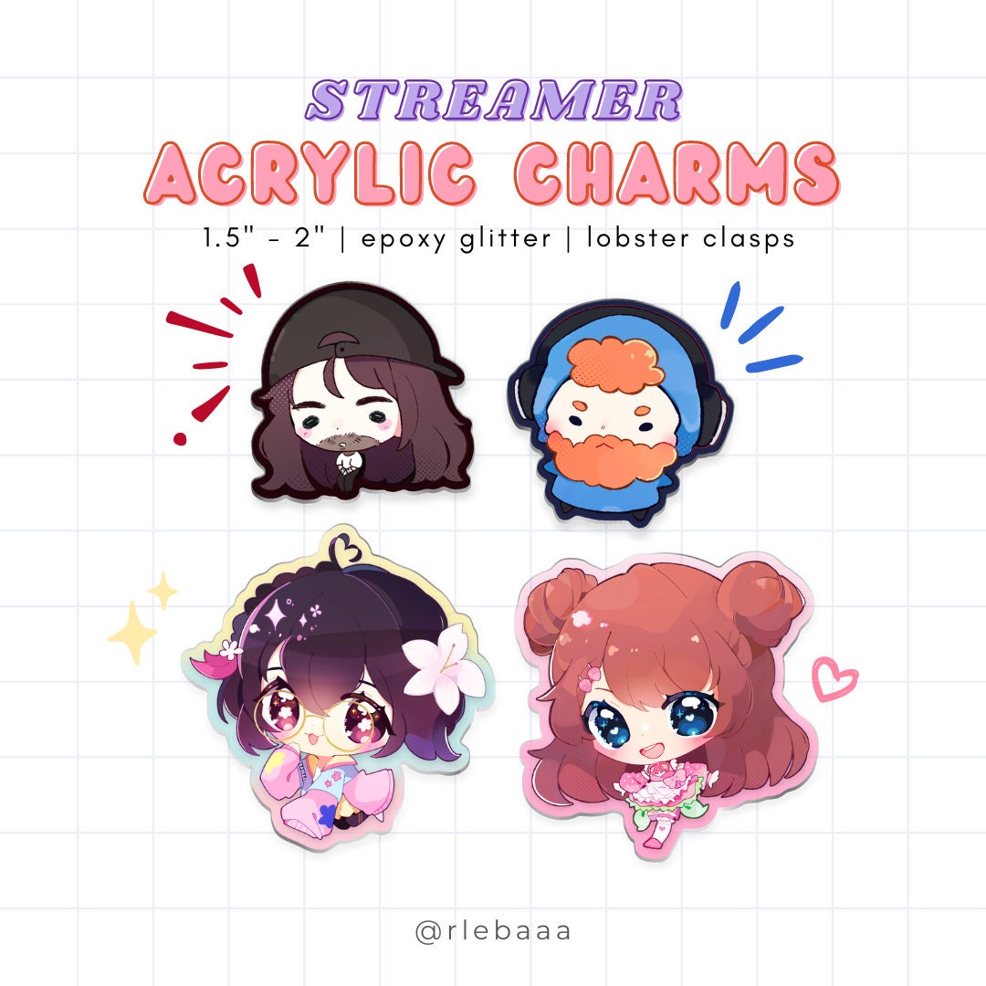 Streamer Inspired Acrylic Charms - Etsy