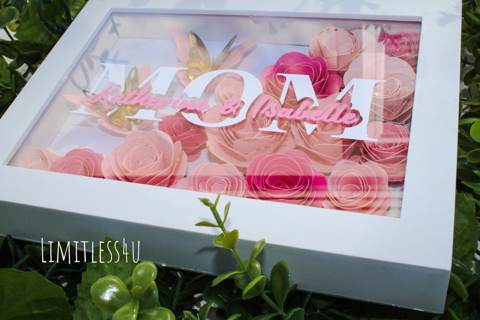 Mom Shadow Box / 5x7 Flower Shadow Box / Personalized Shadow - Etsy