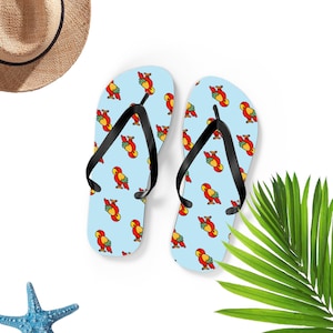 Parrot Flip-flops, Cute Parrot Bird Flip Flops Sandals, Parrot Gift ...