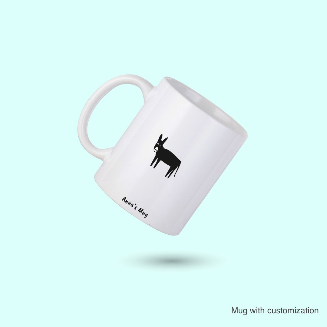 Donkey Coffee Mug, Donkey Personalized Mug, Donkey Icon Coffee Cup ...