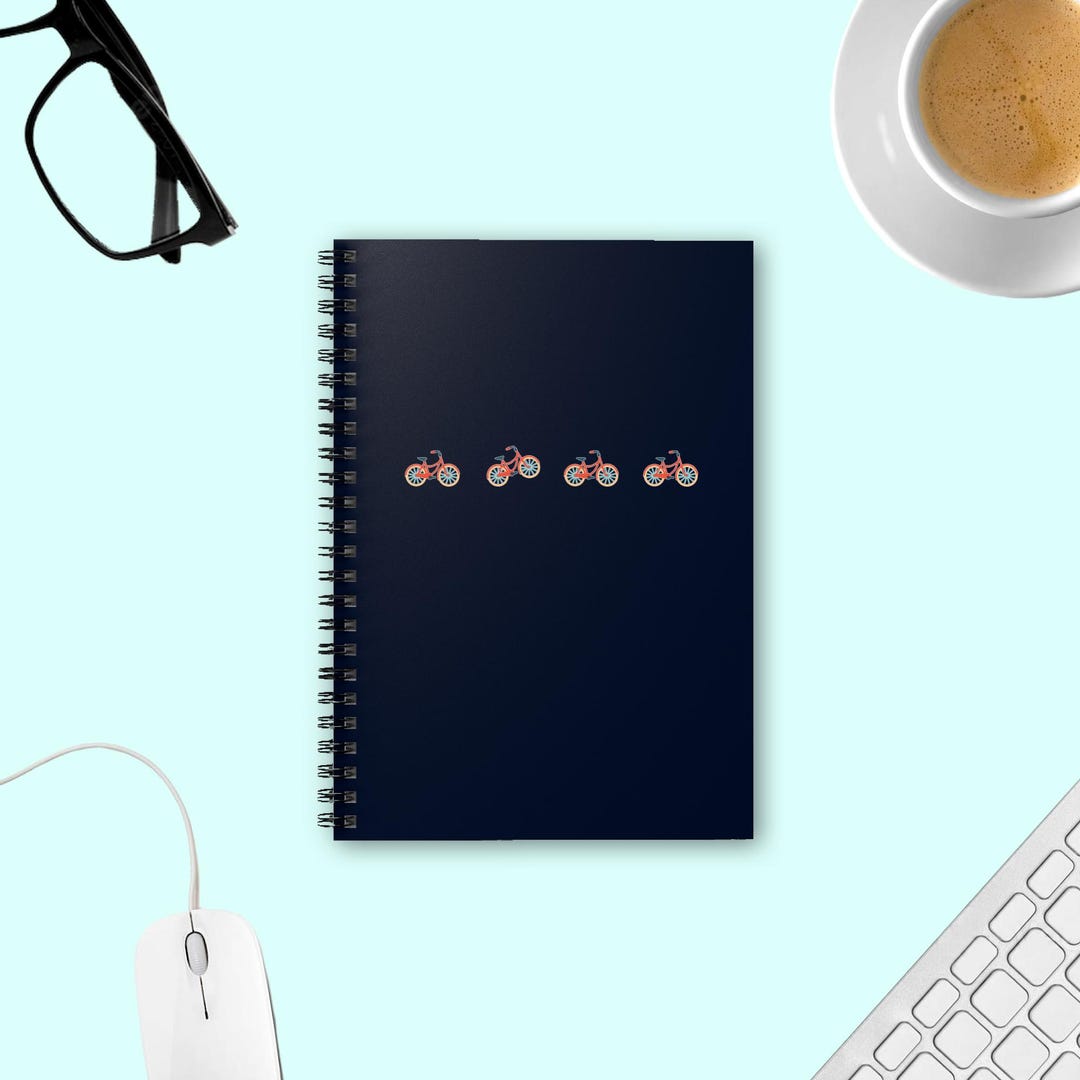 Bicycle Journal Spiral Notebooks, Bicycle Icon Journal, Gift for Bike ...