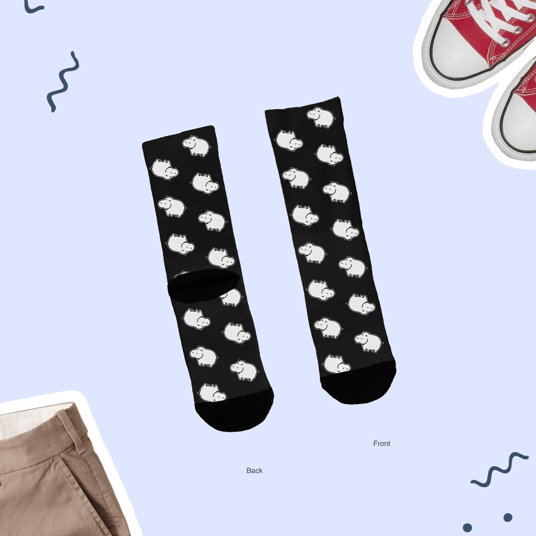 Hippo Socks, Hippopotamus Socks, Cute Hippo Socks, Cute Hippo Socks ...