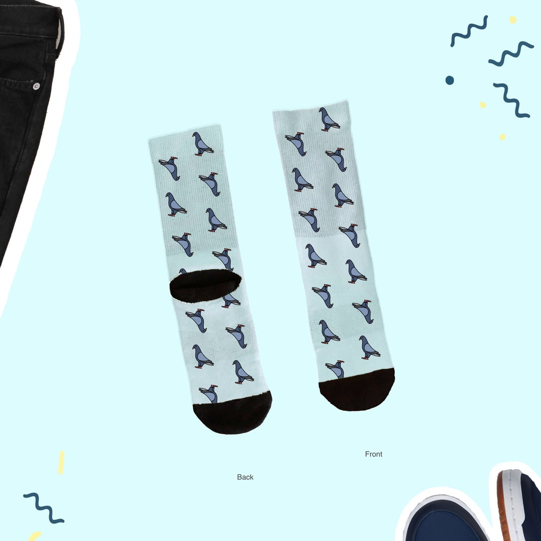Pigeon Socks, Cute Bird Pigeon Socks, Pigeon Lover Socks, Cute Bird ...