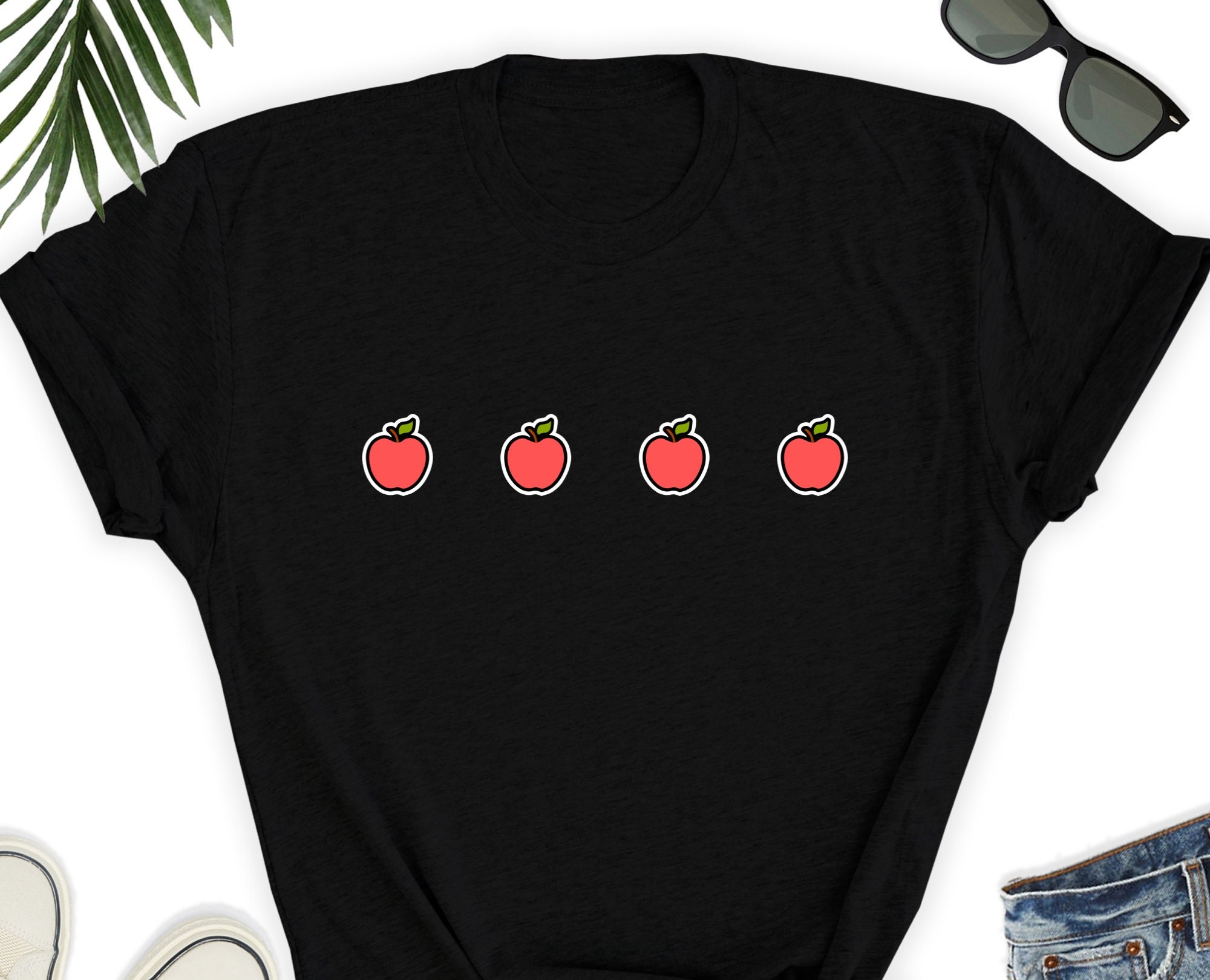 Apple Shirt, Apple Cute Lover T-shirt, Apple Tee Shirt, Apple Fruits ...
