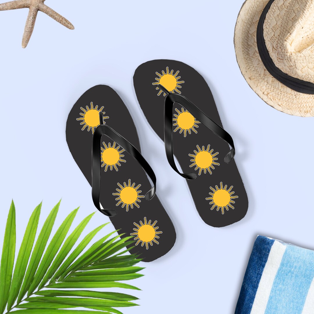 Sun Icon Flip-flops, Sun Flip Flops Sandals, Sun Icon Gift, Summer ...