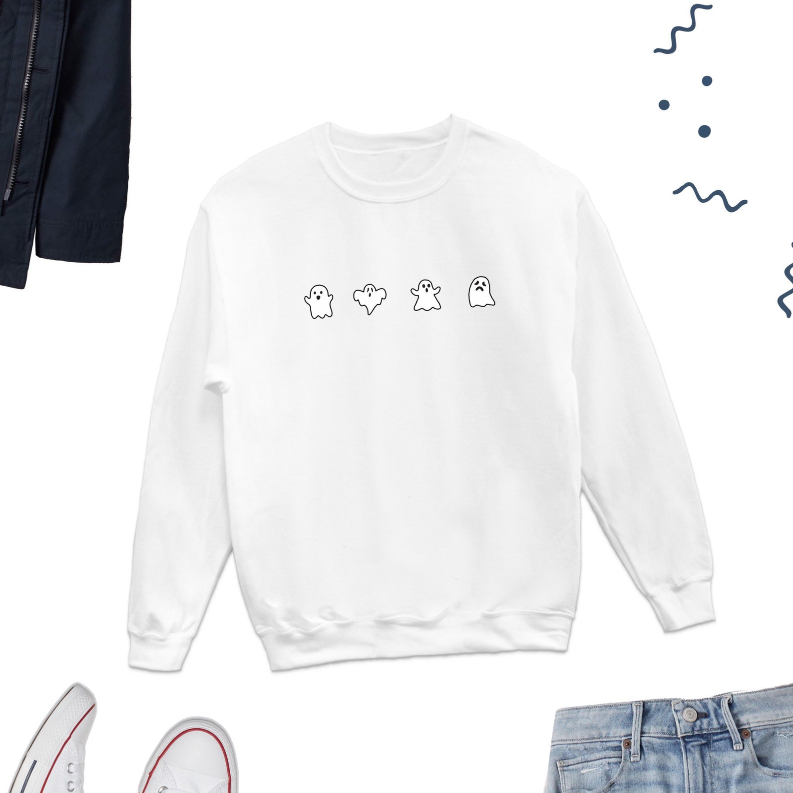 Ghosts Sweatshirt, Halloween Sweater, Ghosts Lover Sweater, Ghost ...