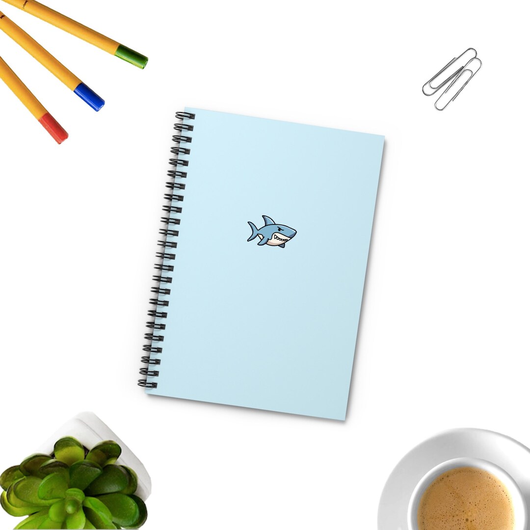 Shark Journal Spiral Notebooks, Shark Icon Journal, Gift for Ocean ...