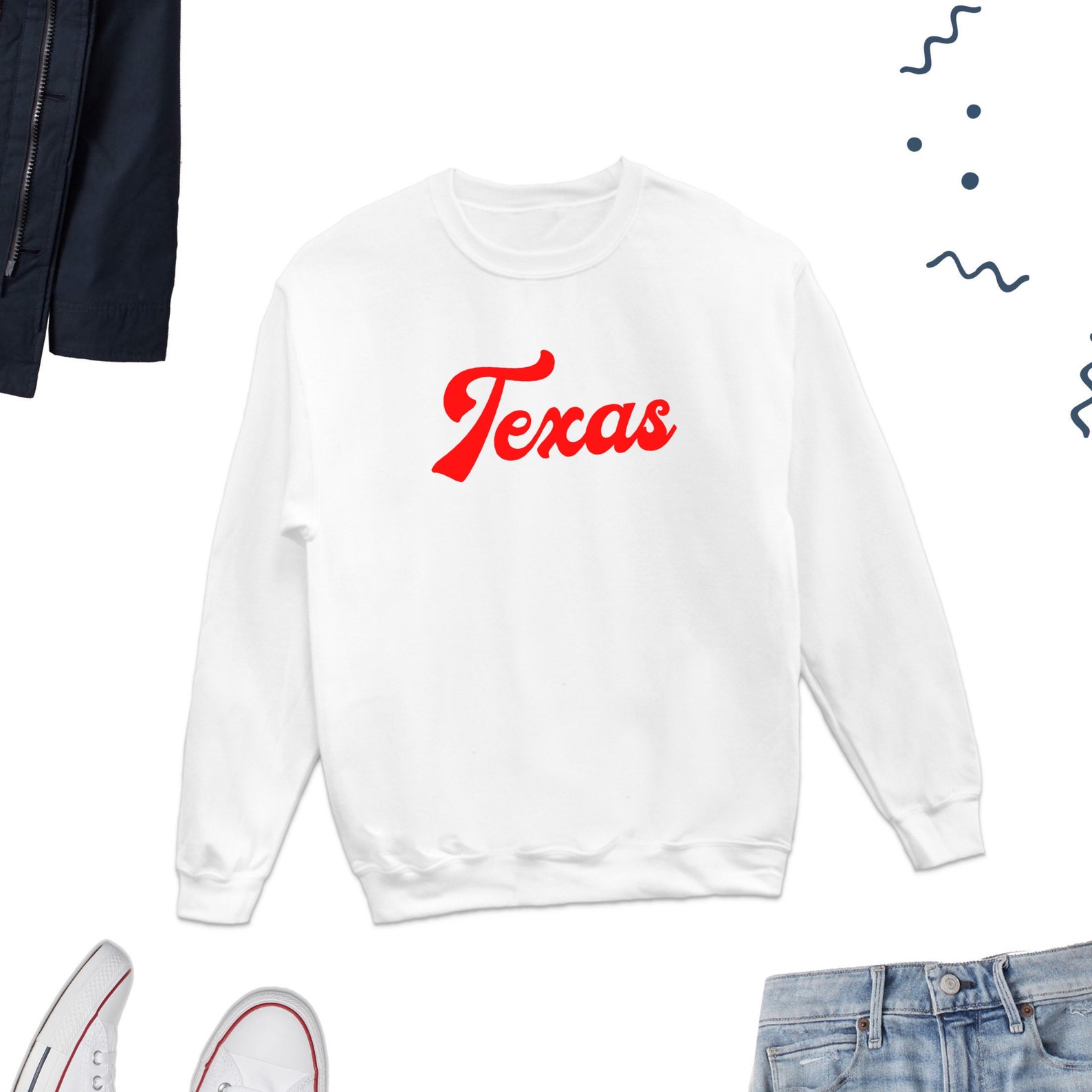 Texas Sweatshirt Texas gift Texas Sweater Cute Texas | Etsy