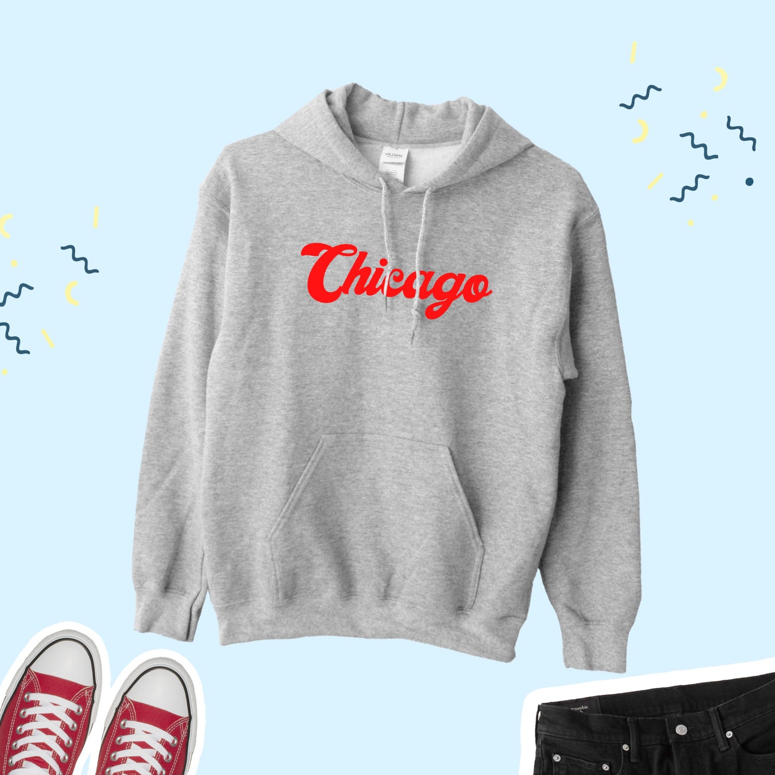 Chicago Hoodie / Cute Chicago Sweater / Chicago Gift / Chicago | Etsy