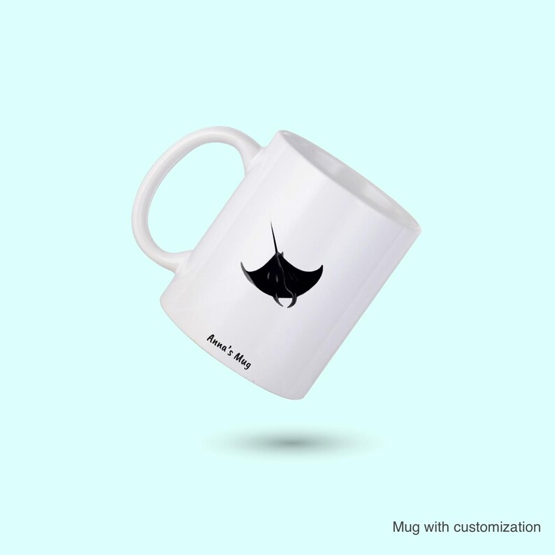 Manta Ray Coffee Mug, Stingray Personalized Mug, Cute Ocean Lover ...