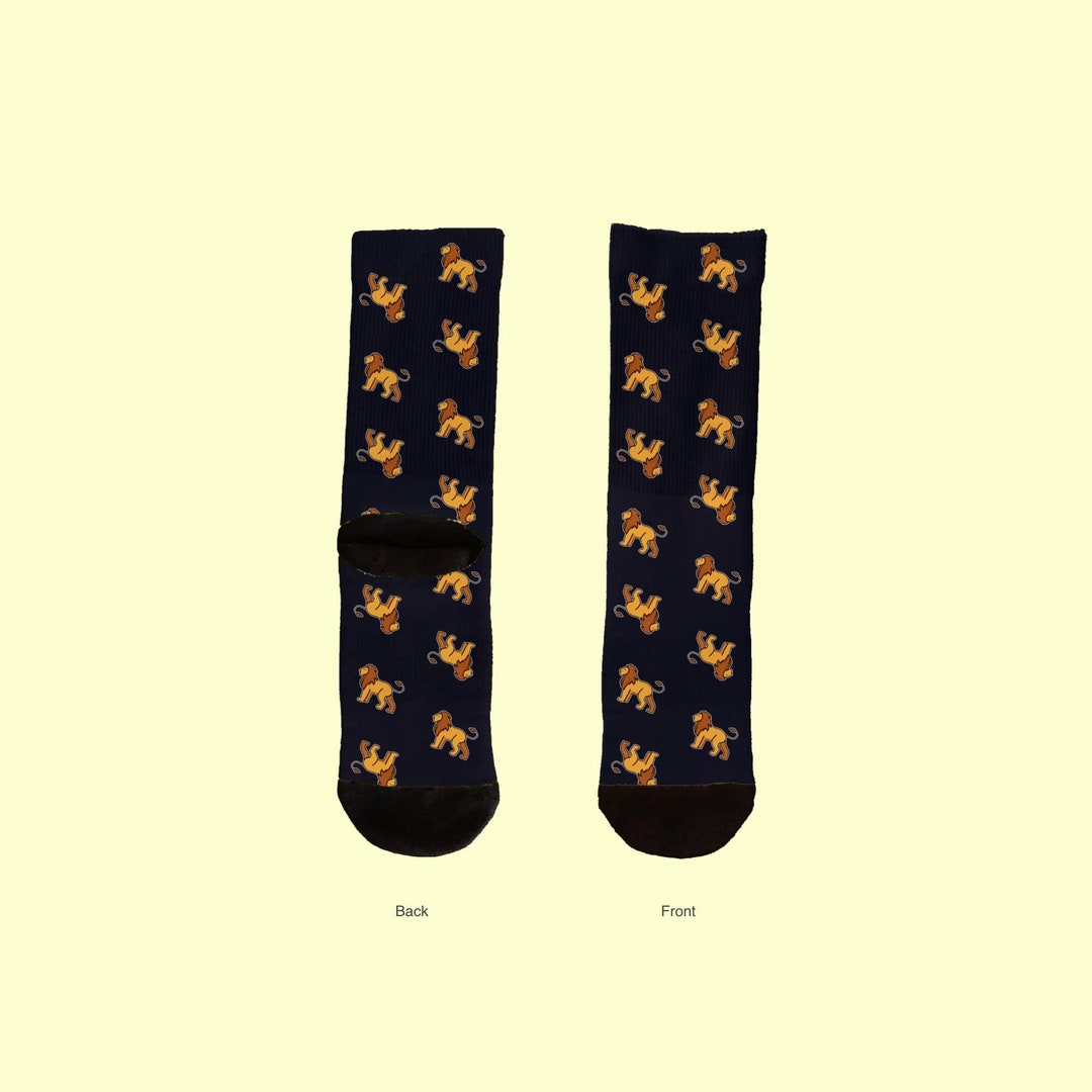 Lion Socks, Cute Lion Socks, Lion Lover Socks, Cute Animal Socks, Lion ...