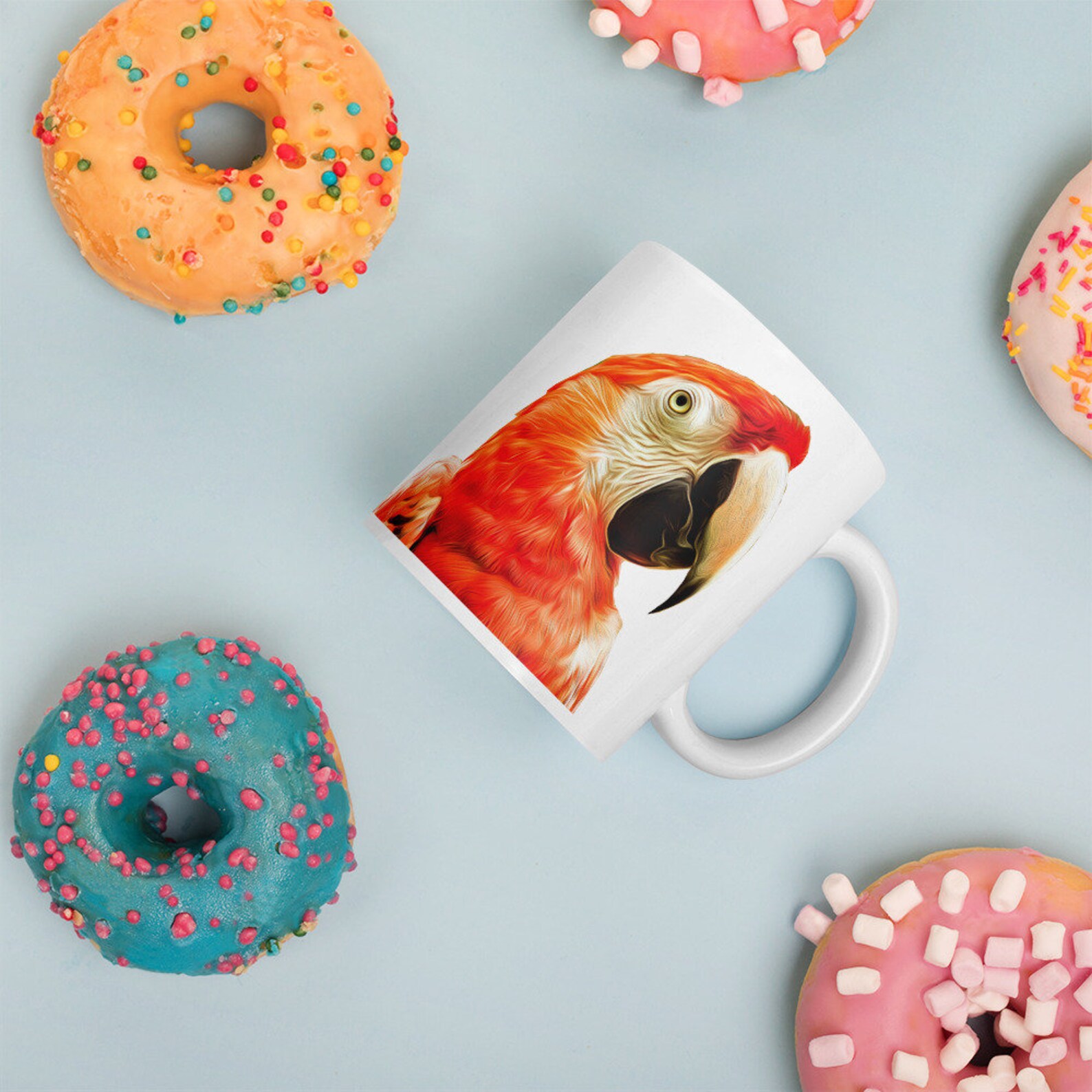 Parrot Coffee Mug Personalized Mug Parrot Design Coffee Cup - Etsy