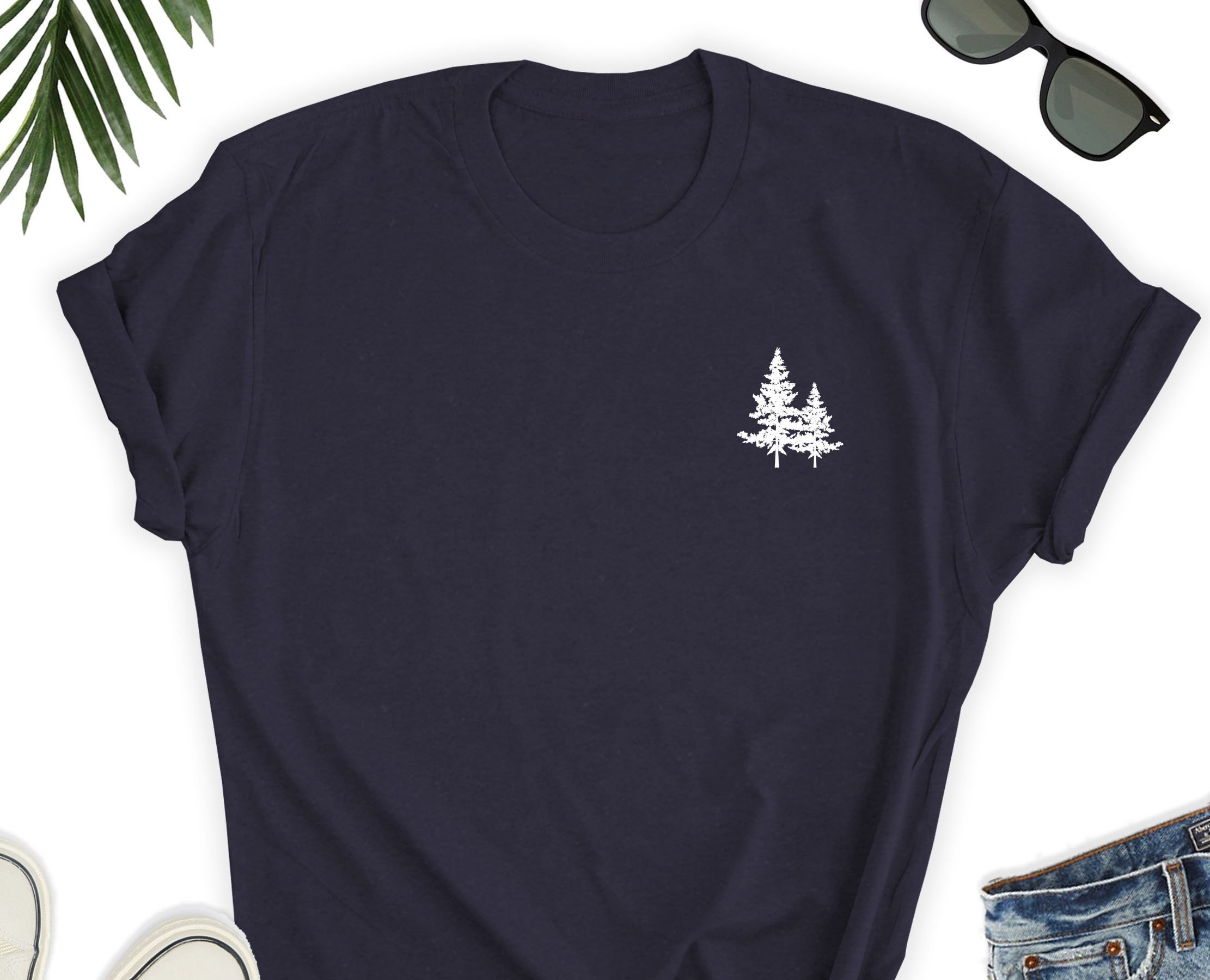 Pine Trees Pocket / Tree Shirt / Pine Graphic Tee / Pine Minimalist ...