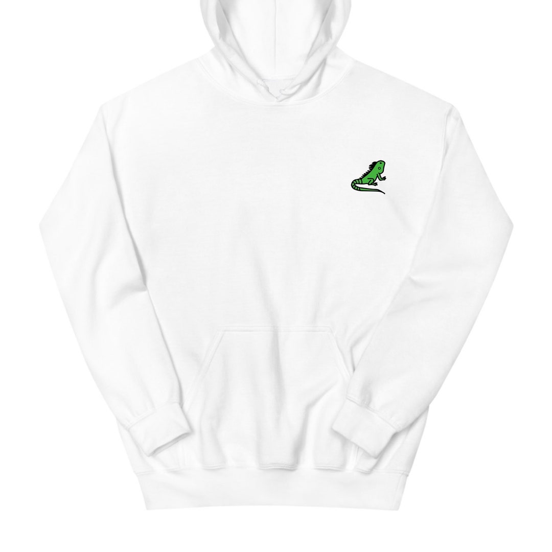 Iguana Green Hoodie, Cute Iguana Lizard Hoodie, Lizard Jumper, Iguana ...