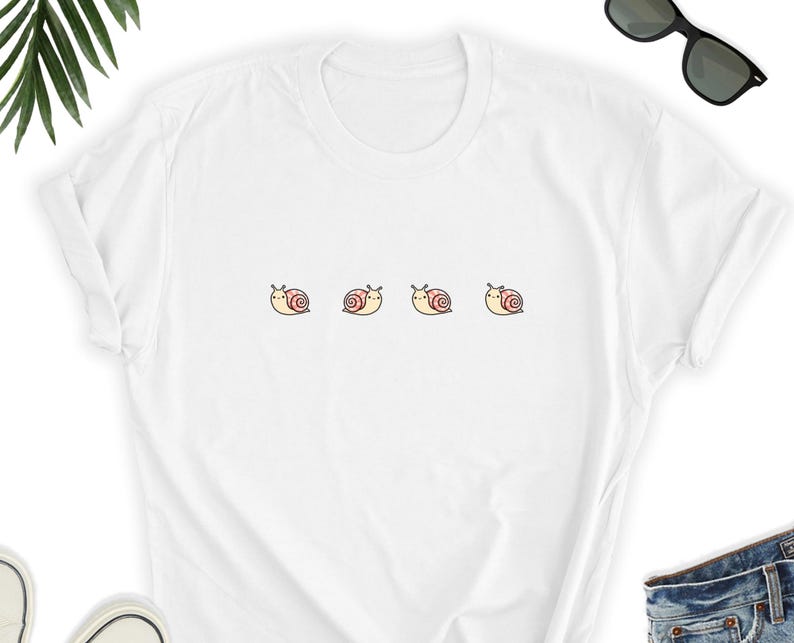 Snail Icon Unisex Tee, Super Cute Snail Graphic T-shirt, Funny Simple ...