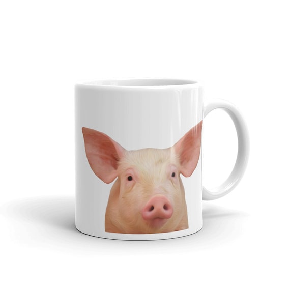 Kitchen & Dining Pig Coffee Cup Mug White Blue Drink & Barware etna.com.pe