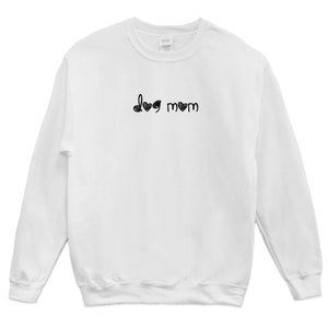 Dog Mom Script Left Chest Crewneck Sweatshirt / Center Chest Dog Lover ...
