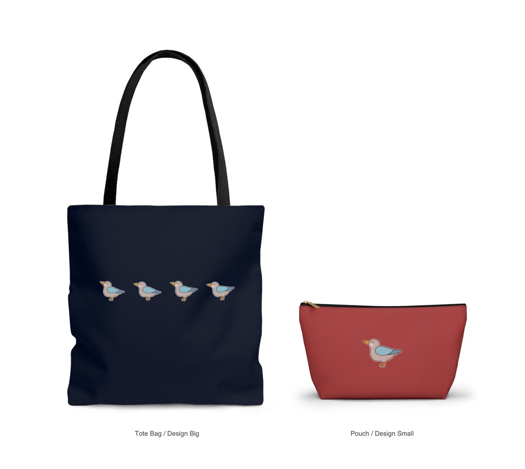 Bird Design Tote Bag Pouch, Birds Summer Bag, Bird Cute Tote Bag, Bird ...