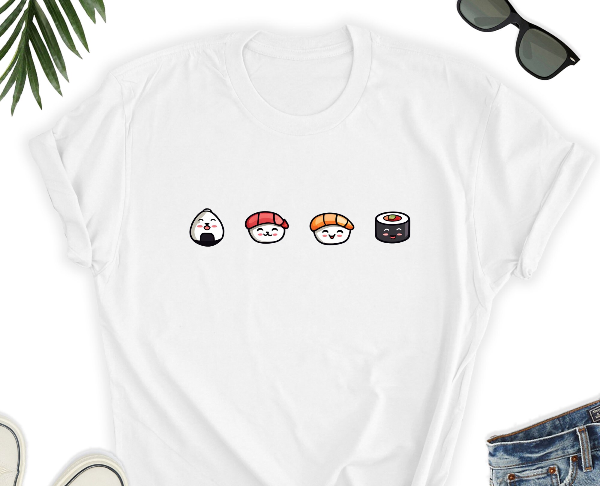 Sushi Shirt, Cute Sushi Icon T-shirt, Sushi Tee Shirt, Japanese Food ...