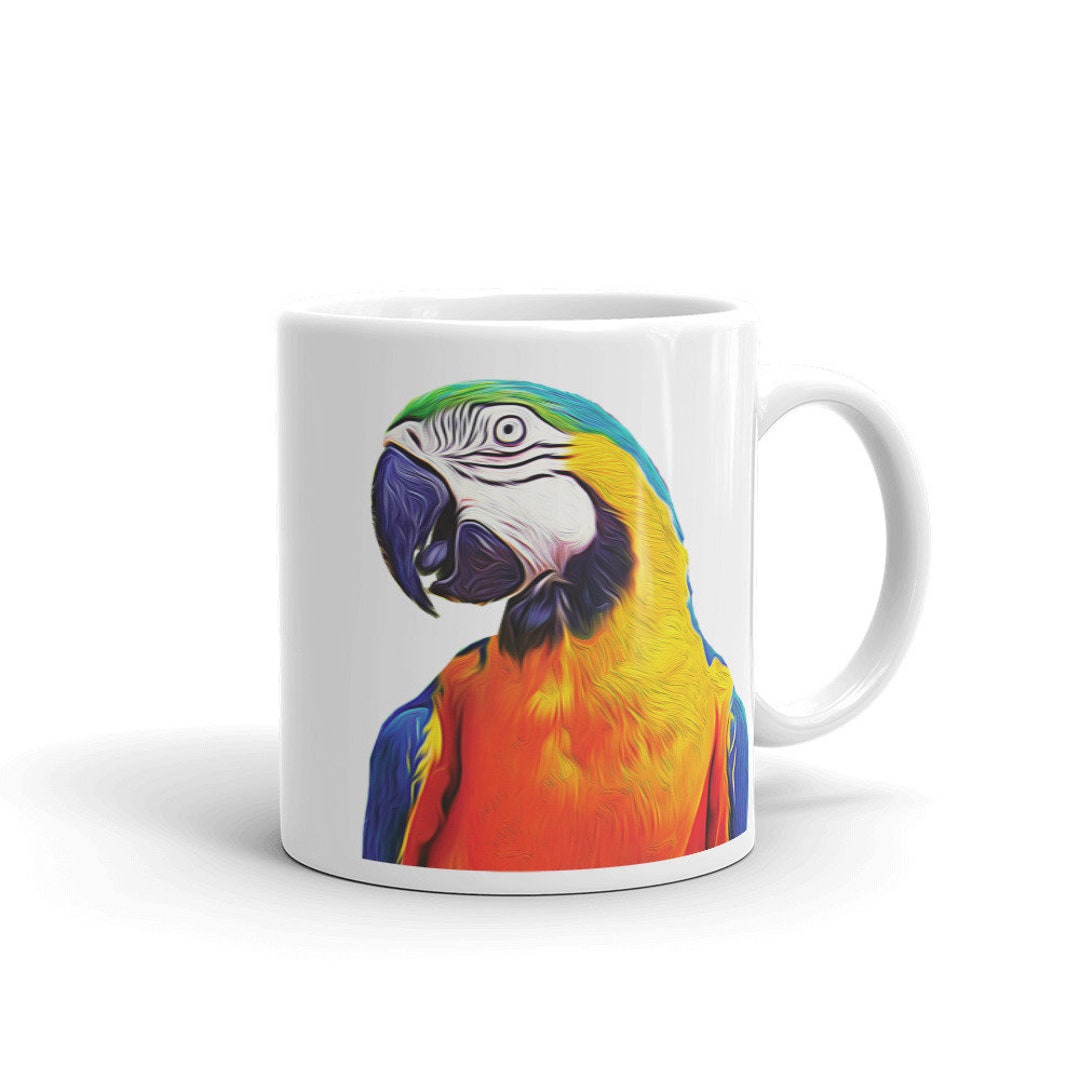 Parrot Coffee Mug, Parrot Personalized Mug, Parrot Design Coffee Cup ...