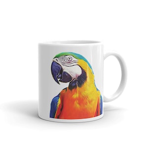 Parrot Coffee Mug, Parrot Personalized Mug, Parrot Design Coffee Cup ...