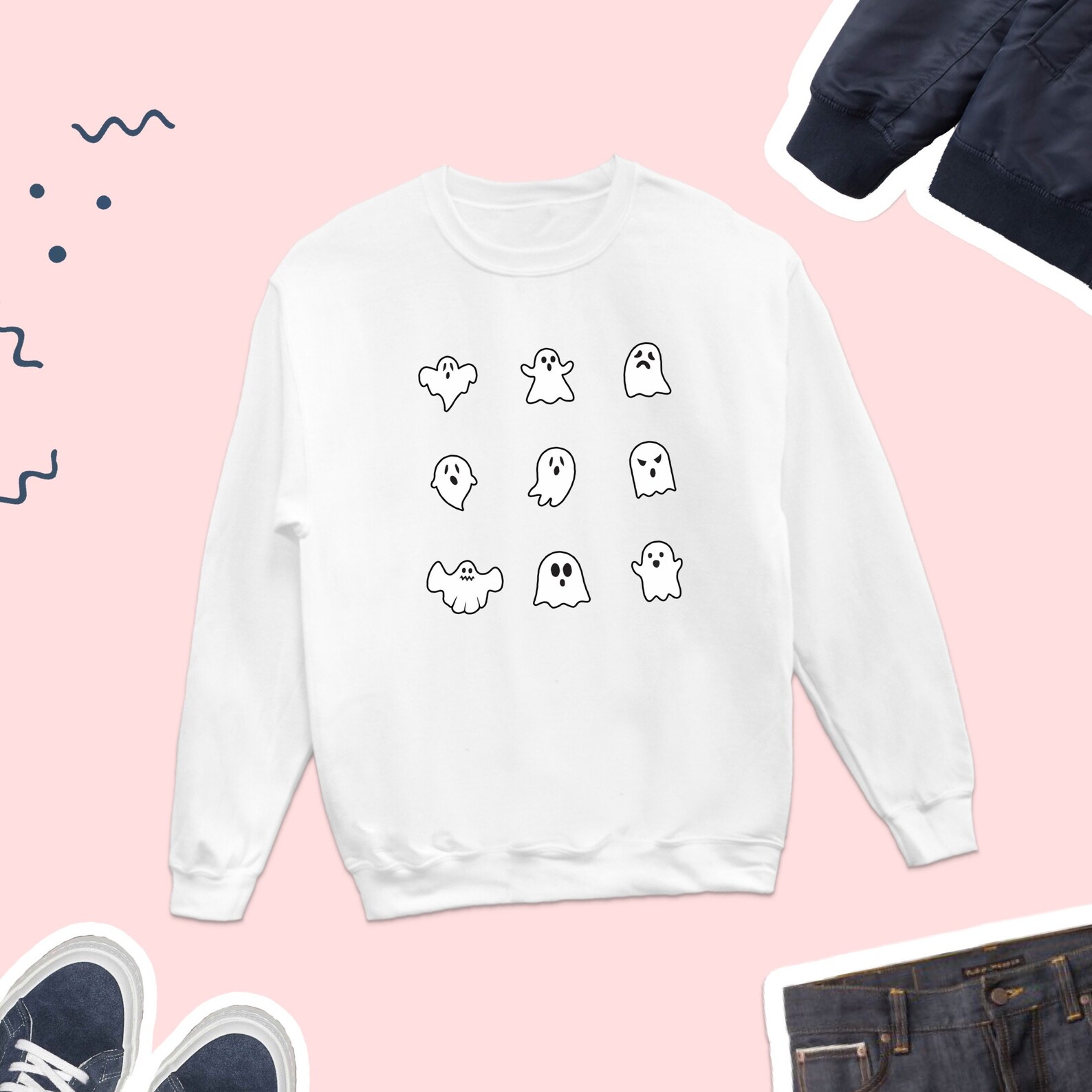 Ghosts Sweatshirt, Halloween Sweater, Ghosts Lover Sweater, Ghost ...