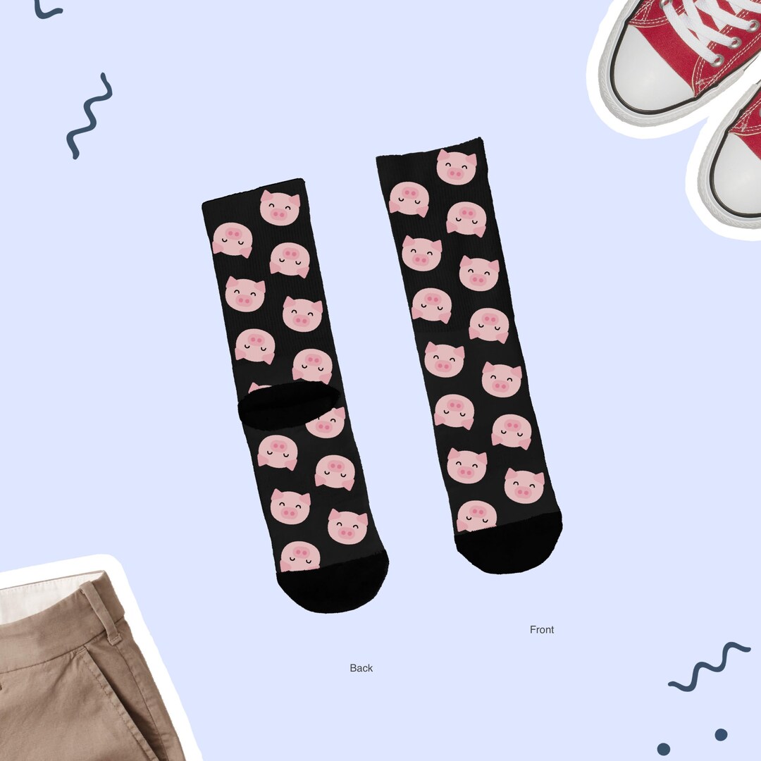 Pig Socks, Cute Pork Socks, Pig Lover Socks, Cute Pig Socks, Pig Lover ...