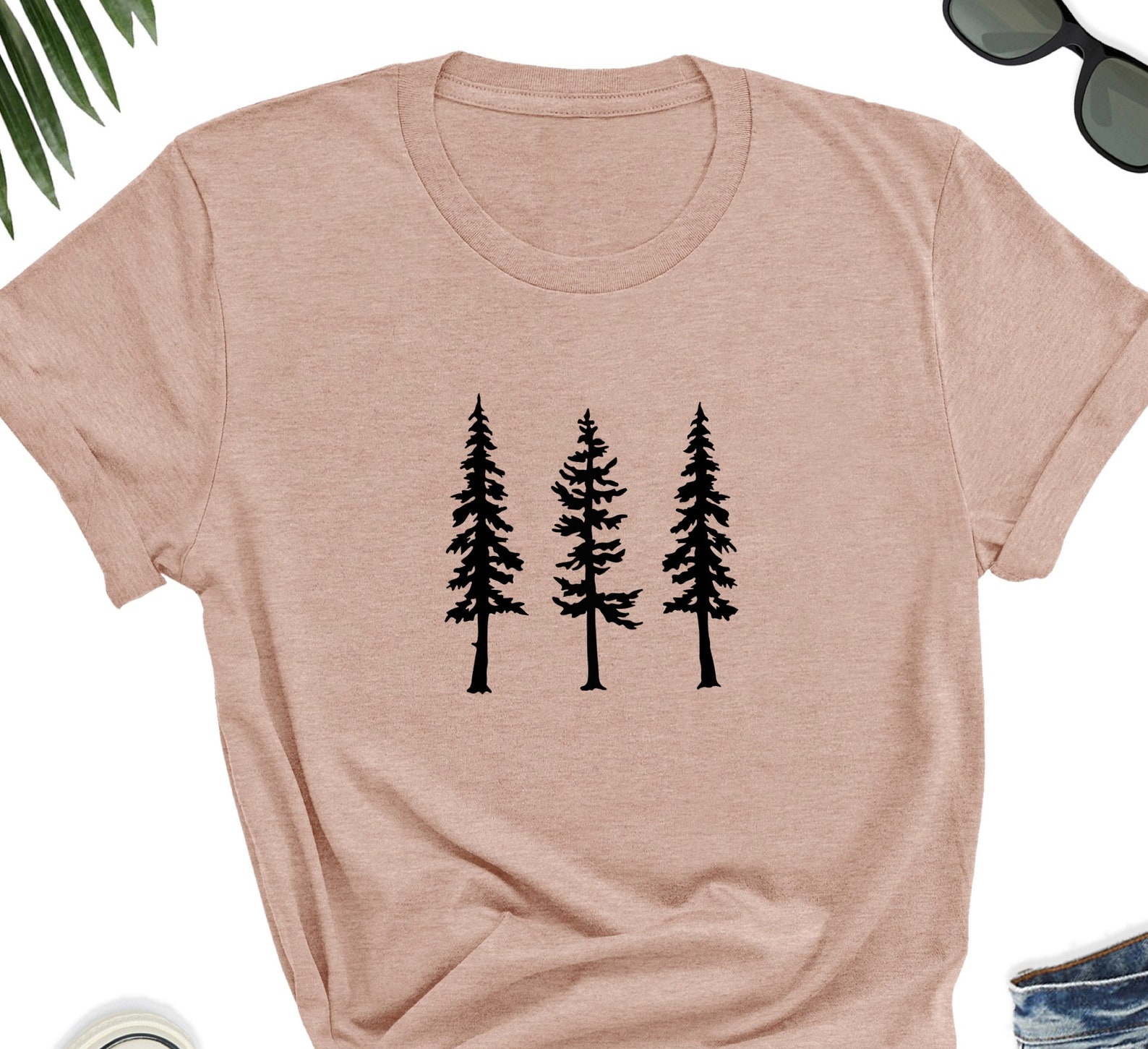 Pine Trees T-Shirt Pine Tree Tees Tree Graphic Tee Nature | Etsy