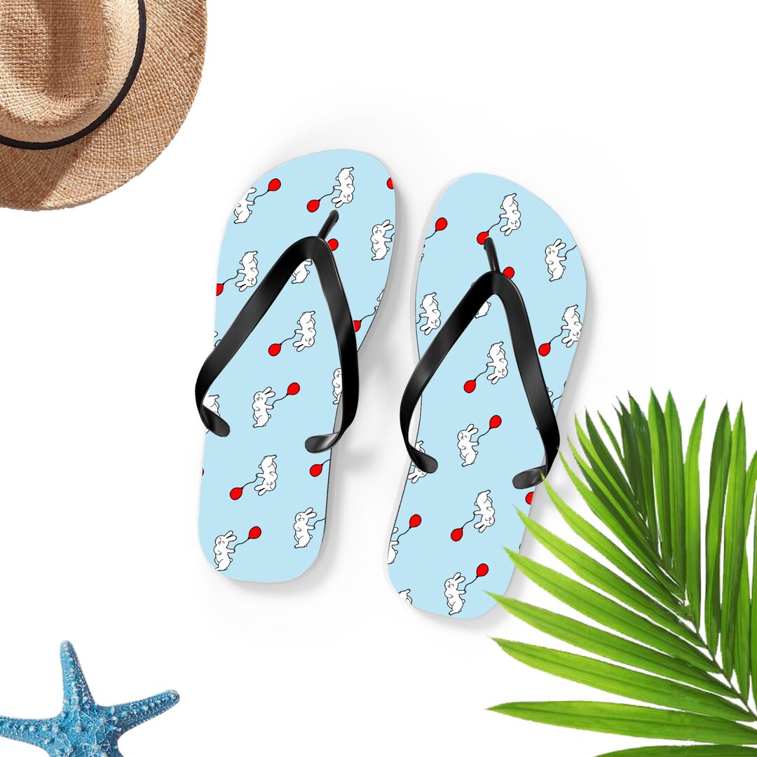 Rabbit Flip-flops, Cute Bunny Flip Flops Sandals, Rabbit Gift, Rabbit ...