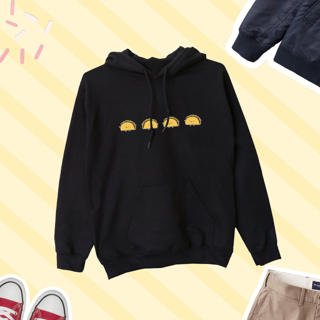 Tacos Hoodie, Happy Tacos Hoodie, Cute Tacos Sweater, Tacos Lover ...