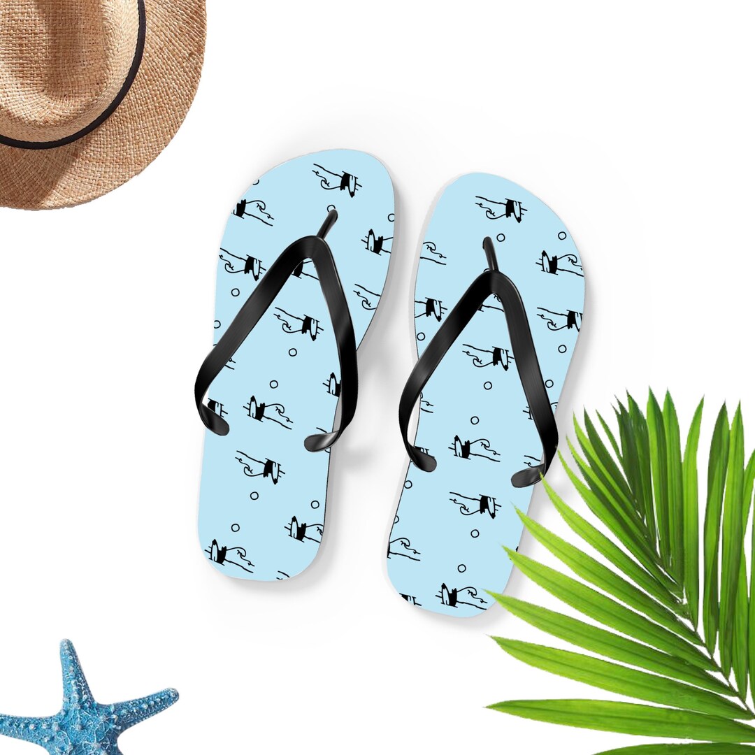 Ocean Flip-flops, Ocean Waves Flip Flops Sandals, Ocean Gift, Ocean ...