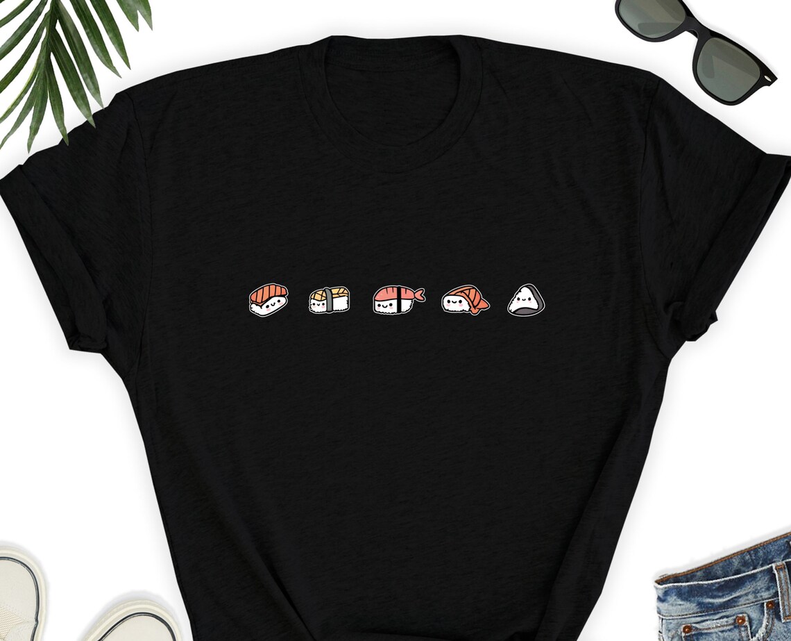 Sushi Shirt, Cute Sushi Design T-shirt, Sushi Tee Shirt, Sushi Lover ...