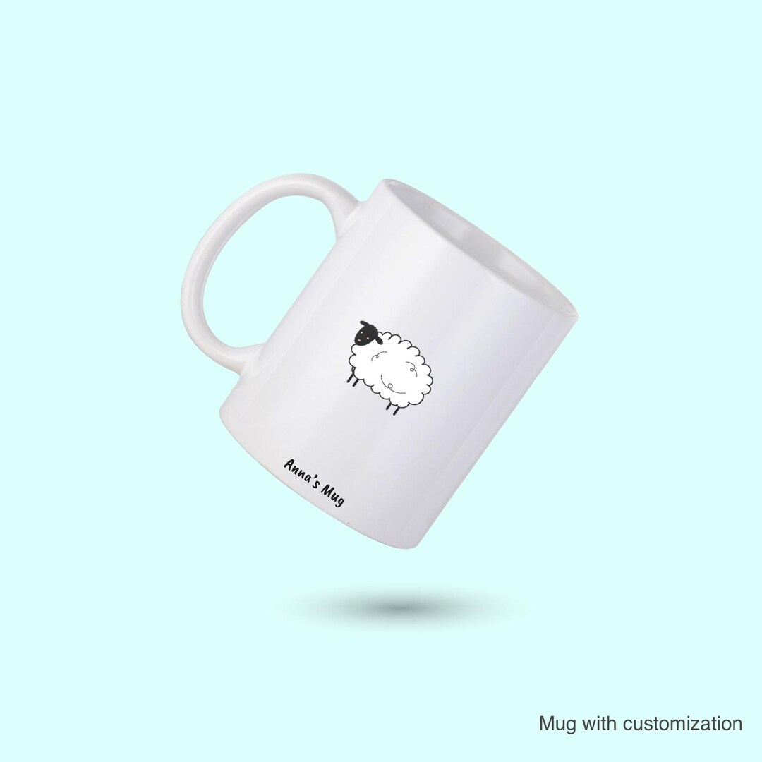 Sheep Coffee Mug, Personalized Sheep Mug, Custom Sheep Icon Coffee Cup ...