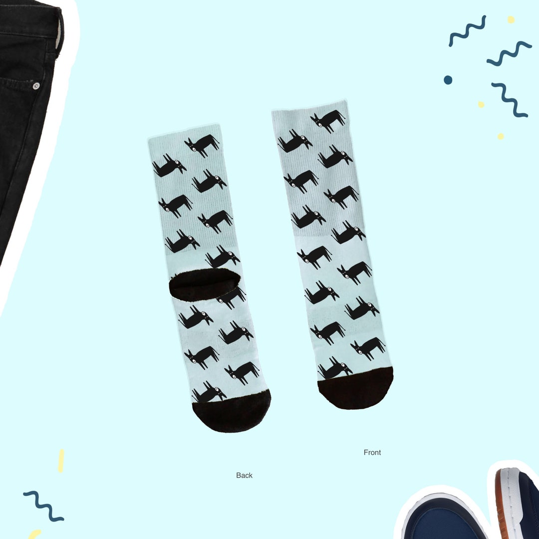 Donkey Icon Socks, Donkey Socks, Donkey Simple Design Socks, Animal ...