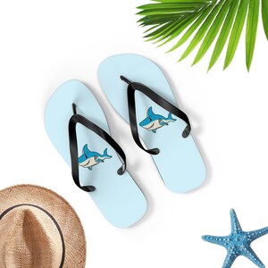 Shark Flip-flops, Cute Shark Flip Flops Sandals, Shark Icon Gift, Shark ...