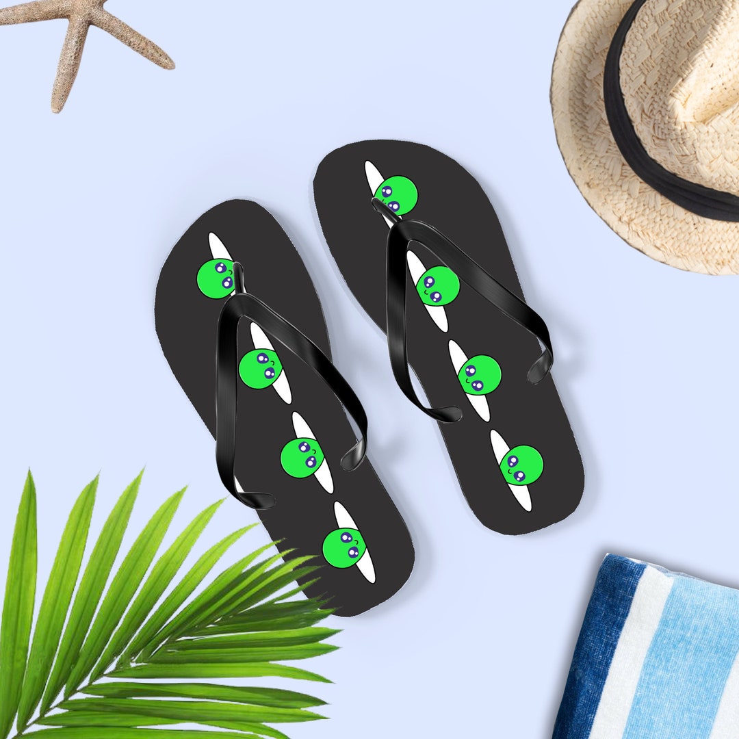 Alien Flip-flops, Cute Alien Flip Flops Sandals, Alien Gift, Alien ...