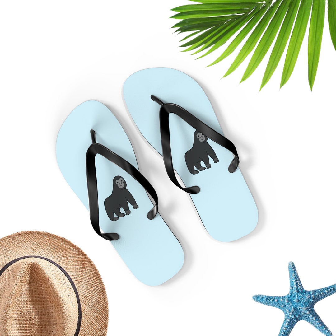 Gorilla Flip-flops, Cute Gorilla Flip Flops Sandals, Gorilla Gift ...
