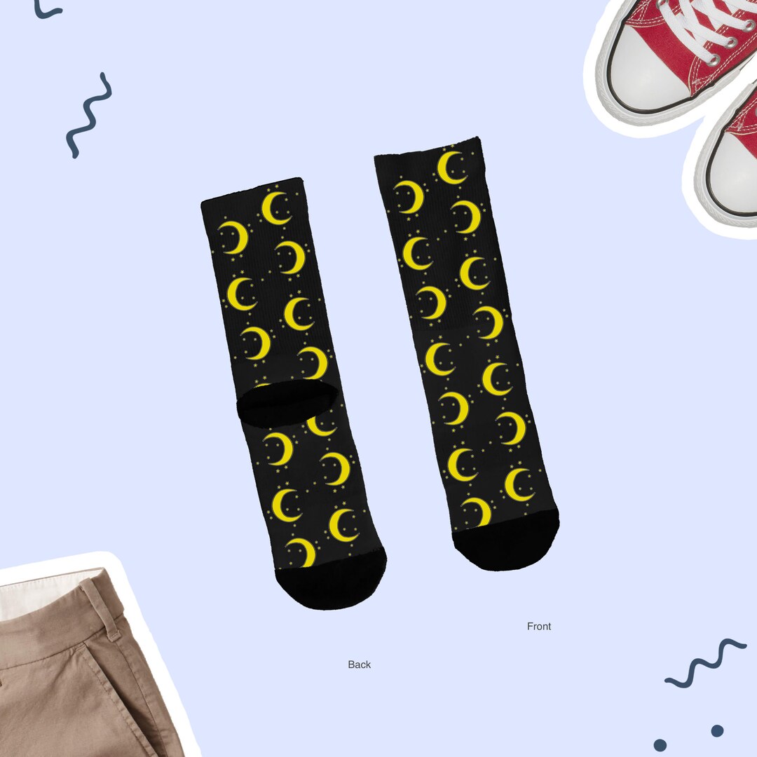 Moon Socks, Stars and Moon Socks, Cute Moon Socks, Cute Moon Socks ...