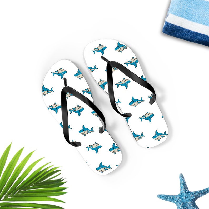 Shark Flip-flops Cute Shark Flip Flops Sandals Shark Icon - Etsy