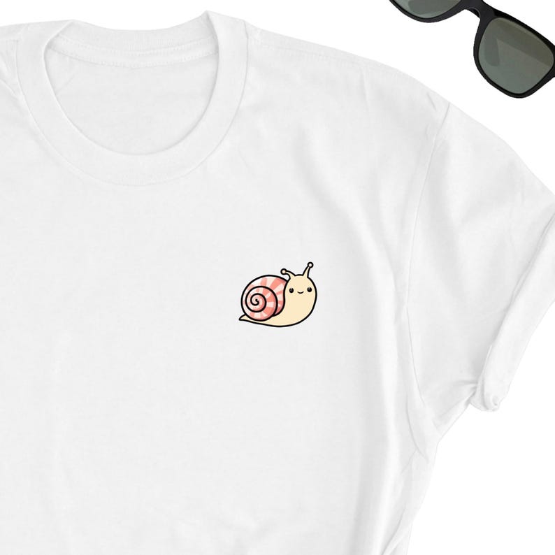 Snail Icon Unisex Tee, Super Cute Snail Graphic T-shirt, Funny Simple ...