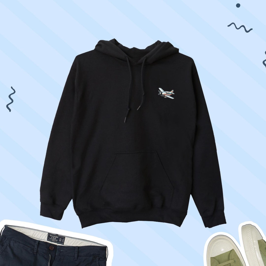 Plane Hoodie, Cute Plane Hoodie, Pilot Plane Icon Hooded Sweater, Plane ...