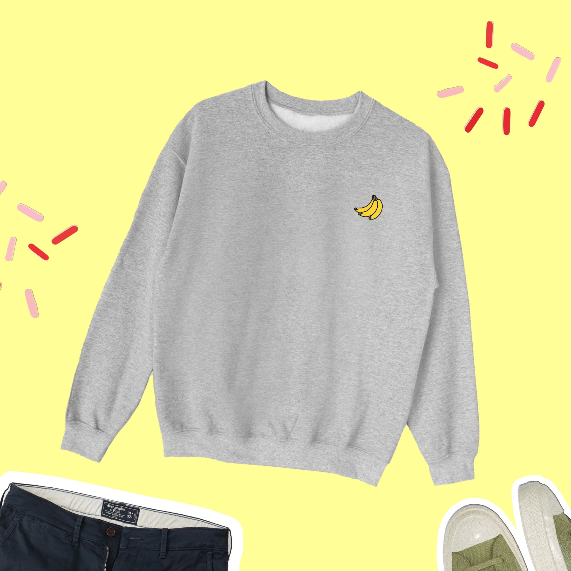 Banana Sweatshirt Cute Banana Sweater Banana Sweater Banana - Etsy